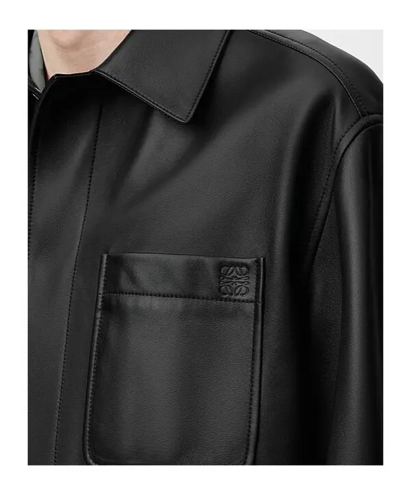 Loewe Leather Overshirt - Black
