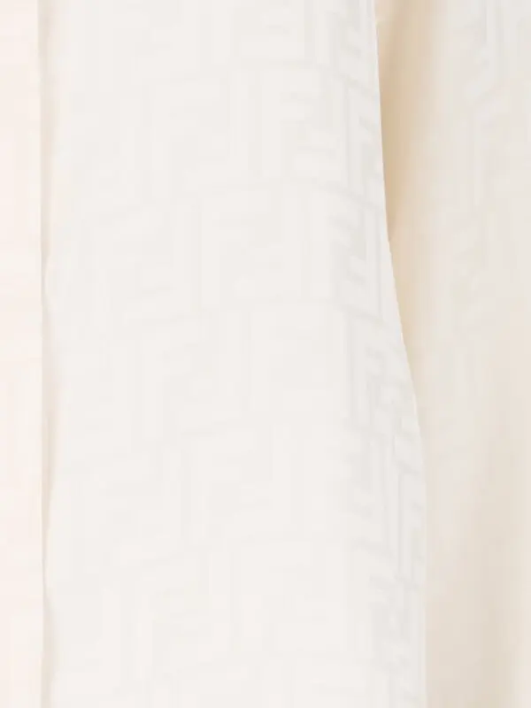 Fendi Ff Motif Jacquard Long-sleeved Shirt - White
