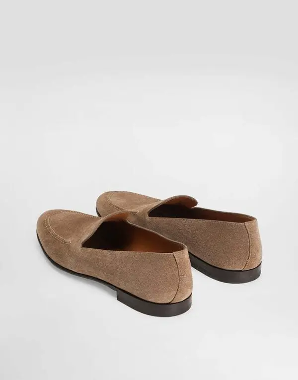 Dolce & Gabbana Round Toe Slip-on Loafers - Brown