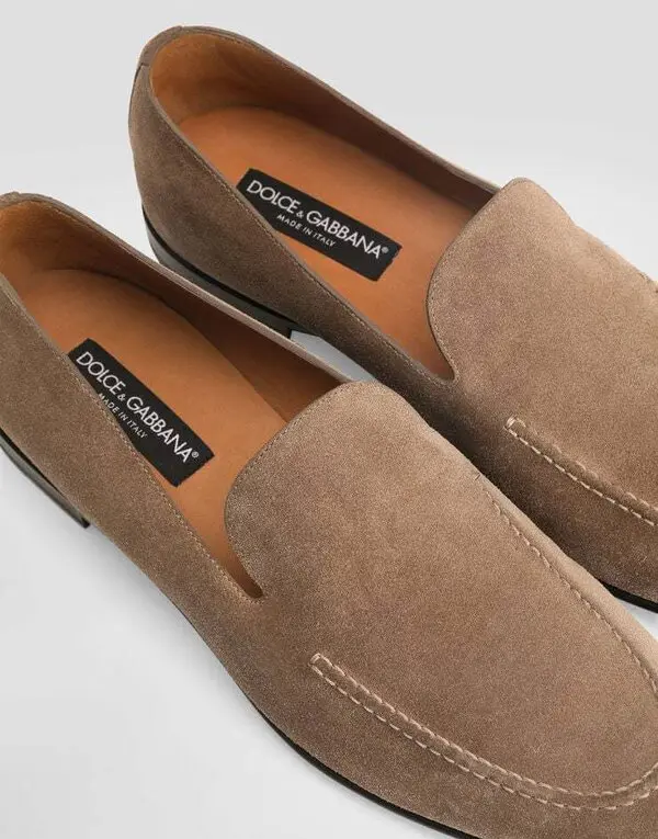 Dolce & Gabbana Round Toe Slip-on Loafers - Brown