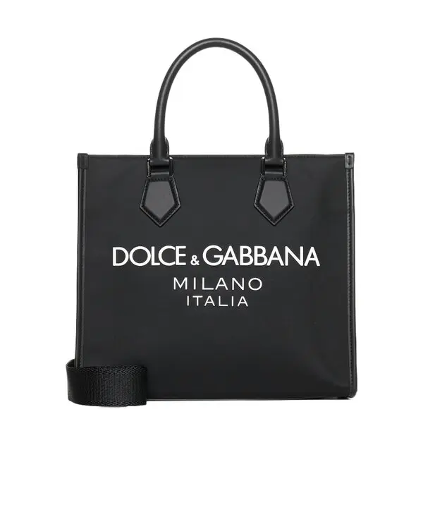 Dolce & Gabbana Logo Printed Tote Bag - Black