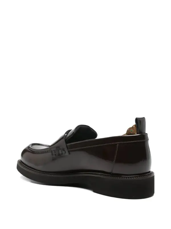Etro Leather Penny Loafers - Black
