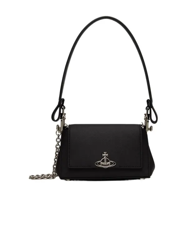 VIVIENNE WESTWOOD Orb Plaque Mini Shoulder Bag - Black