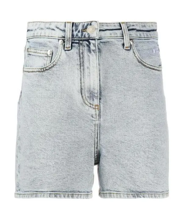 MSGM Classic Denim Shorts With Logo Detail