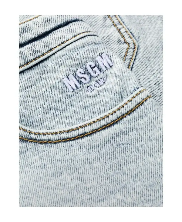 MSGM Classic Denim Shorts With Logo Detail