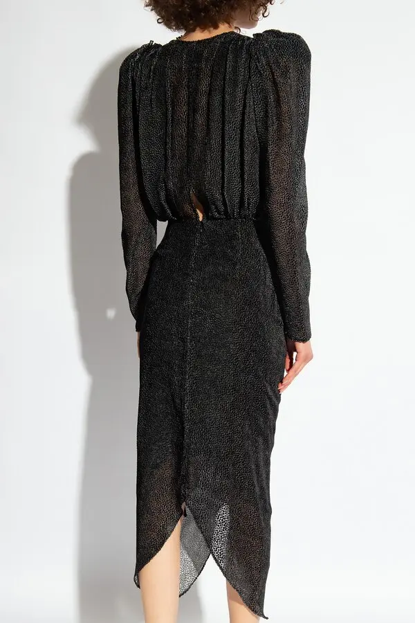 Isabel Marant Étoile Maray Velvet Silk Midi Dress With Draping Effect