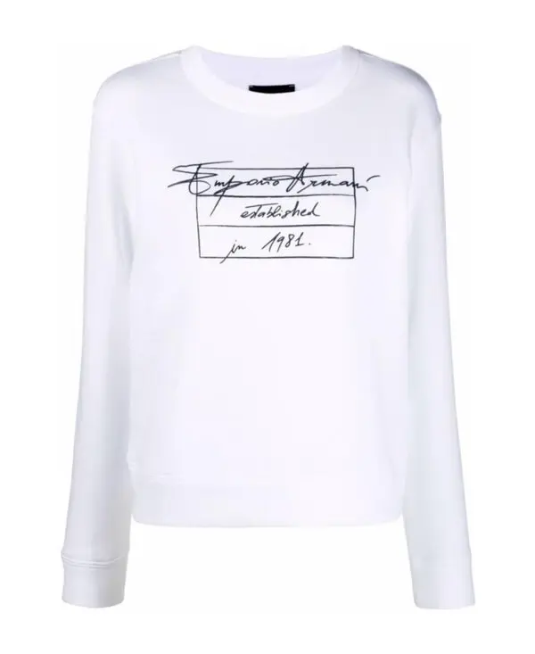 Emporio Armani Graphic Print Cotton Blend Sweatshirt