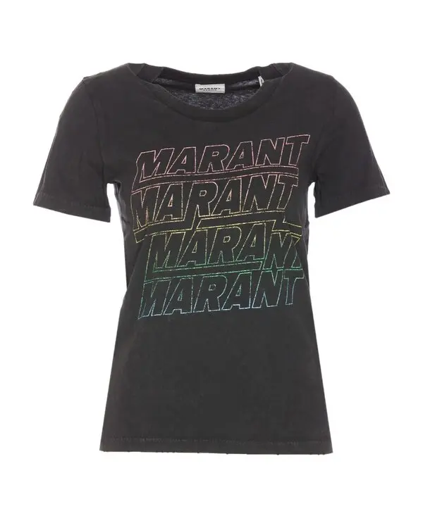 Isabel Marant Étoile Ziliani" Logo Print Crewneck T-shirt