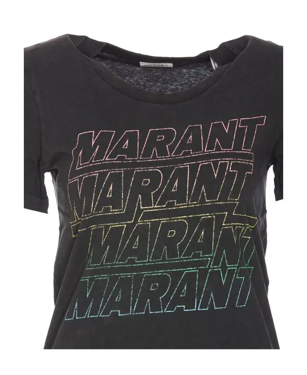 Isabel Marant Étoile Ziliani" Logo Print Crewneck T-shirt