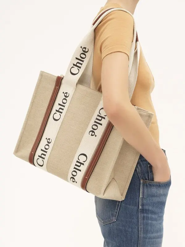 Chloé Woody Tote Bag - Nude