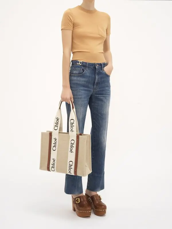 Chloé Woody Tote Bag - Nude