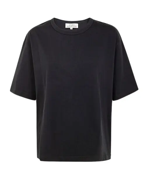 Studio Nicholson Rib-knitted Crewneck T-shirt With Back Logo - Black