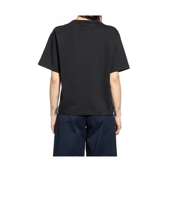 Studio Nicholson Rib-knitted Crewneck T-shirt With Back Logo - Black