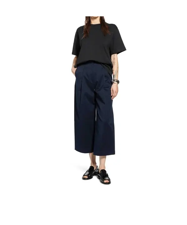 Studio Nicholson Rib-knitted Crewneck T-shirt With Back Logo - Black