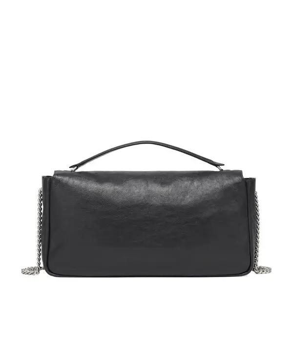 Fendi Baguette Chain Large Shoulder Bag - Black