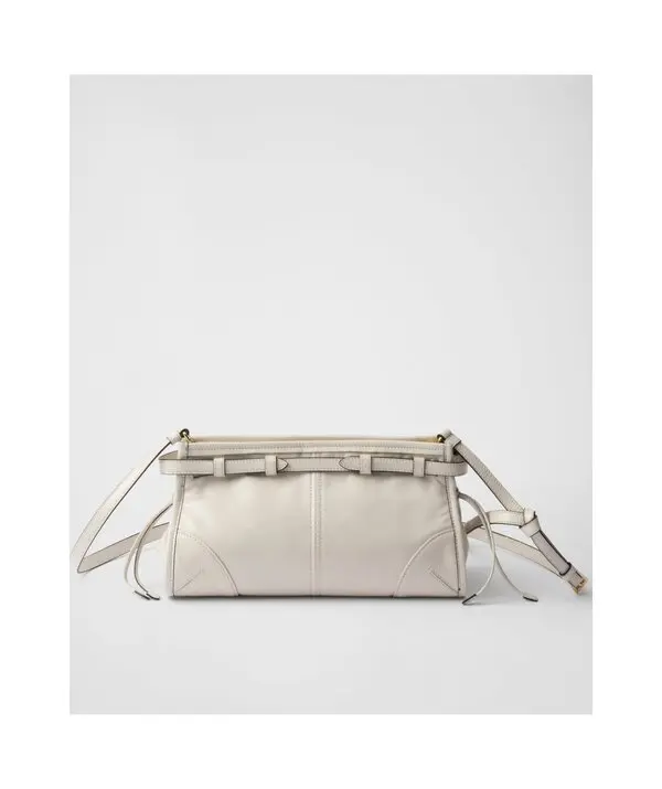 Prada Small Leather Shoulder Bag - White
