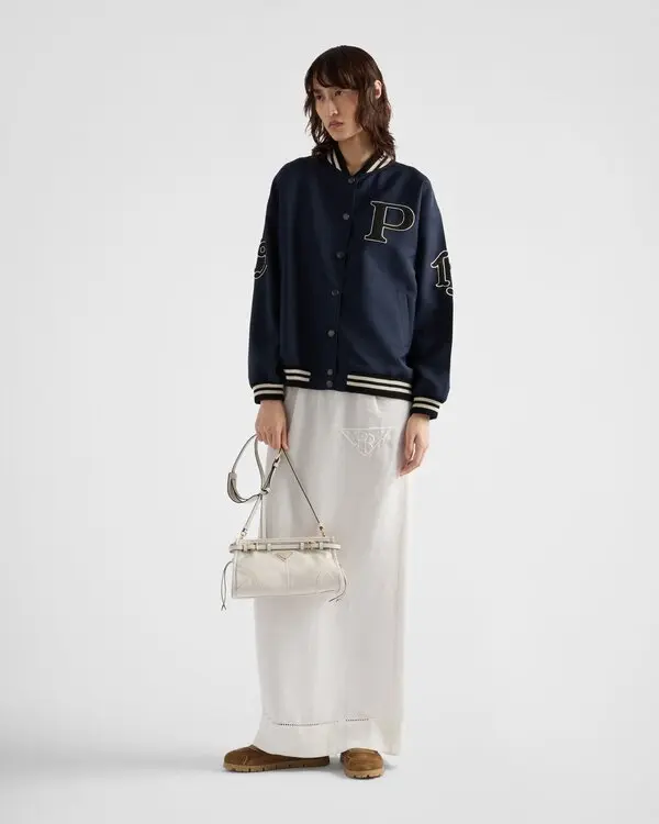 Prada Small Leather Shoulder Bag - White