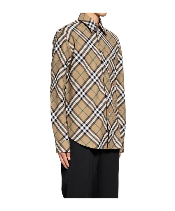 Burberry Check Printed Long Sleeved Shirt