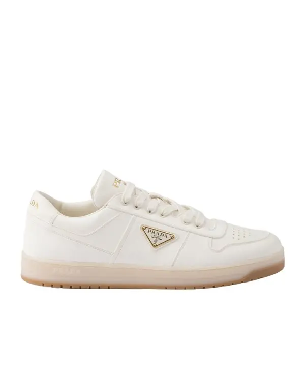 Prada Downtown Nappa Leather Sneakers - Ivory