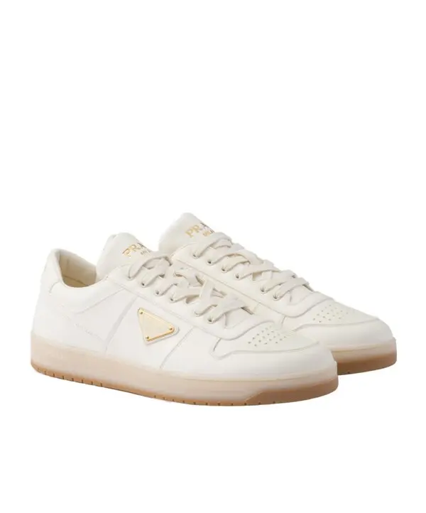 Prada Downtown Nappa Leather Sneakers - Ivory