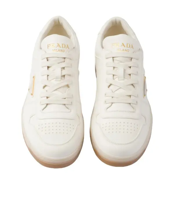 Prada Downtown Nappa Leather Sneakers - Ivory