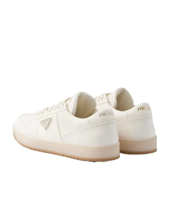 Prada Downtown Nappa Leather Sneakers - Ivory