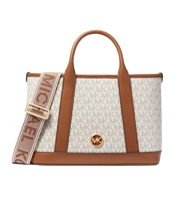 Michael Kors Luisa Small Signature Logo Bag - Vanilla/luggage