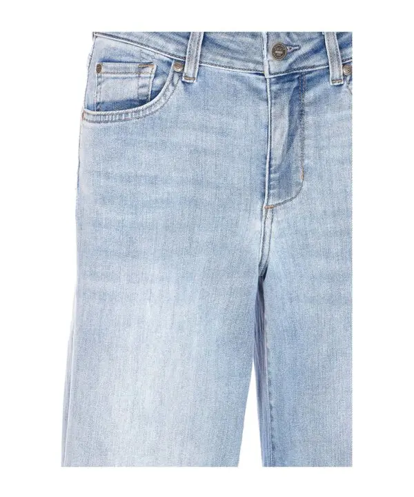 Liu Jo Wide Leg Jeans With Logo Patch - Blue