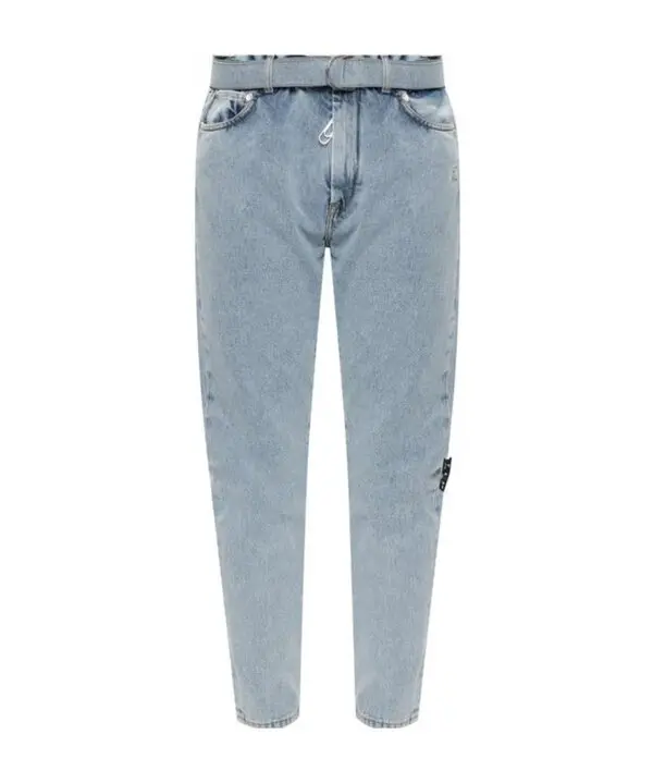 Off-White Bleached-effect Slim-fit Jeans