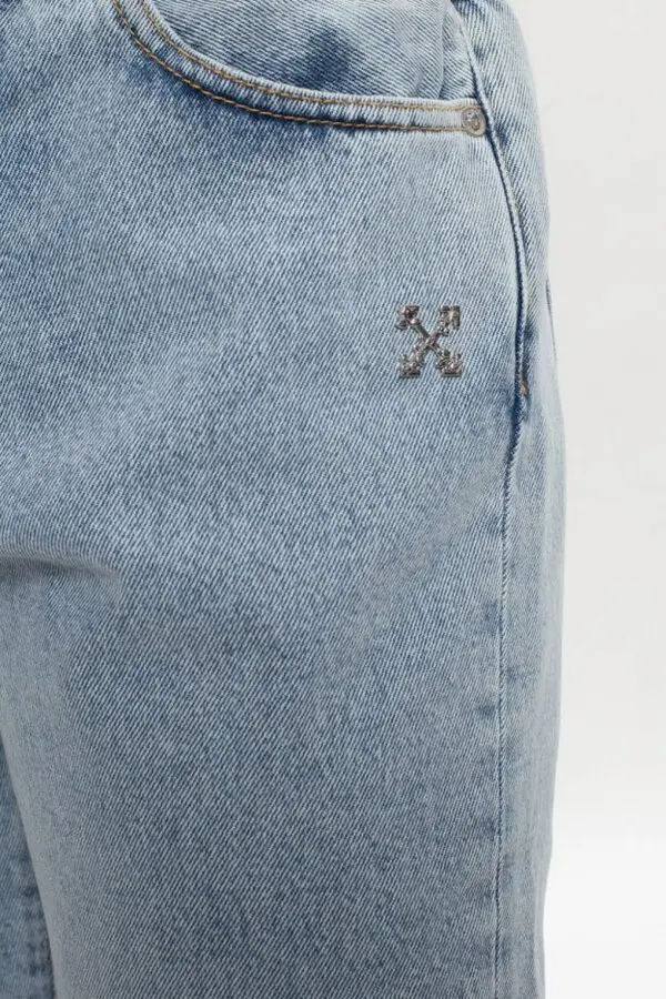 Off-White Bleached-effect Slim-fit Jeans