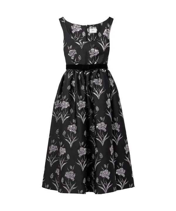 Erdem Sleeveless Floral Jacquard Midi Dress