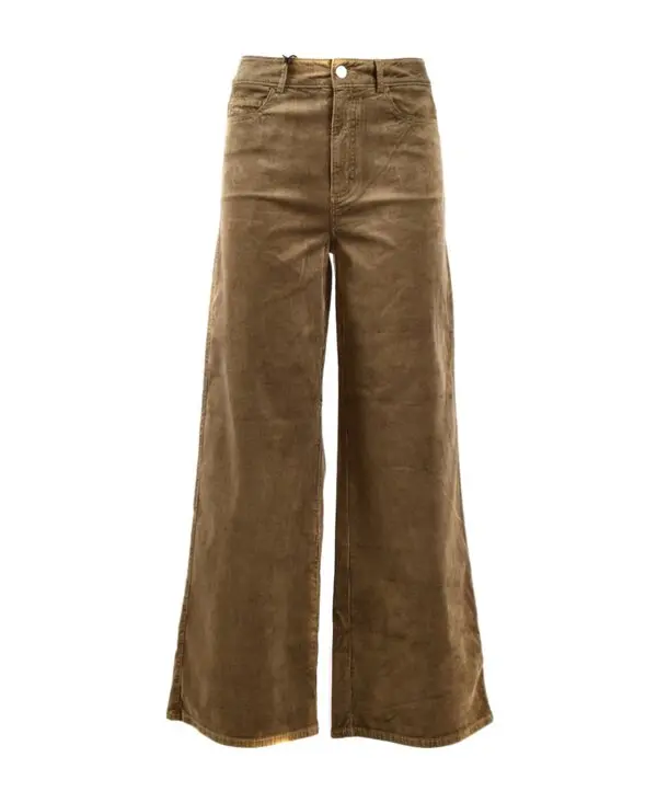 Paige High-waisted Wide-leg Corduroy Pants
