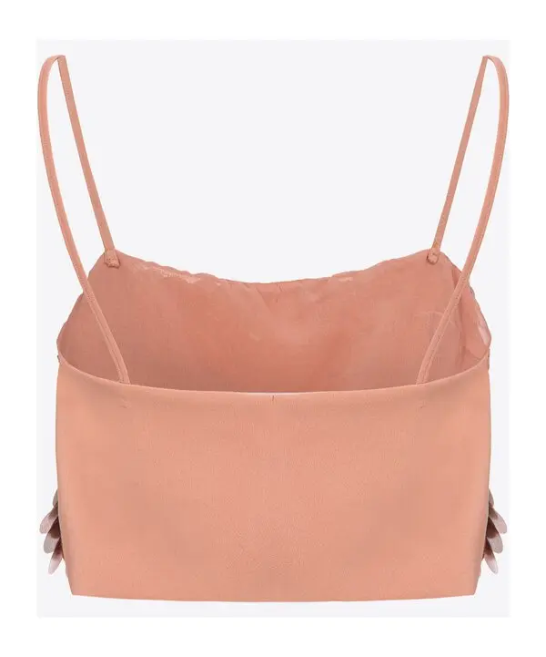 Pinko Sequin Mirror Embellished Cropped Top