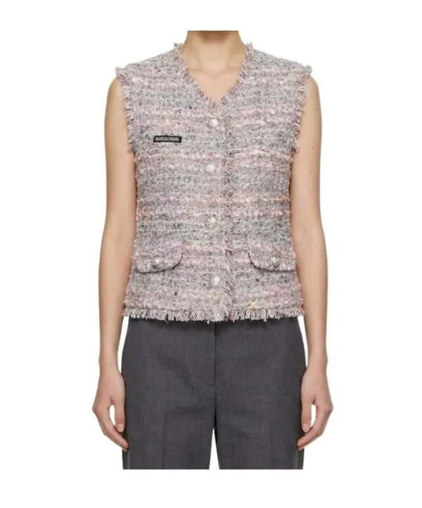 Marissa Chiara Sleeveless V-neck Vest - Pink