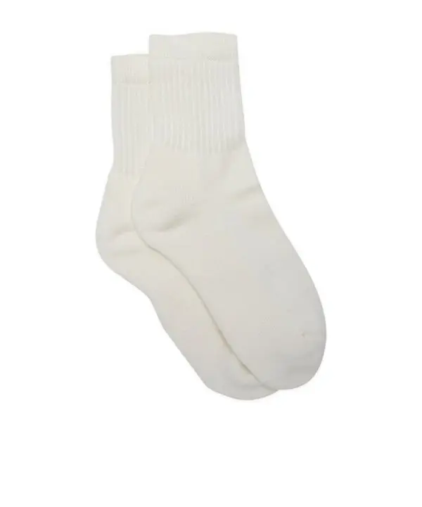 THE ROW Ribbed-knit Ankle Socks - White