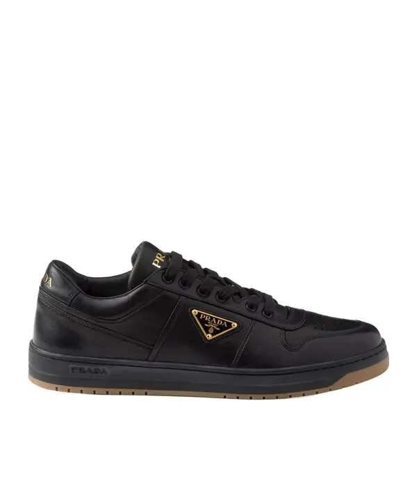 Prada Triangle-logo Low-top Sneakers - Black