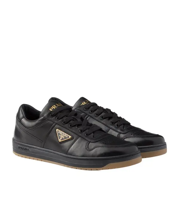Prada Triangle-logo Low-top Sneakers - Black