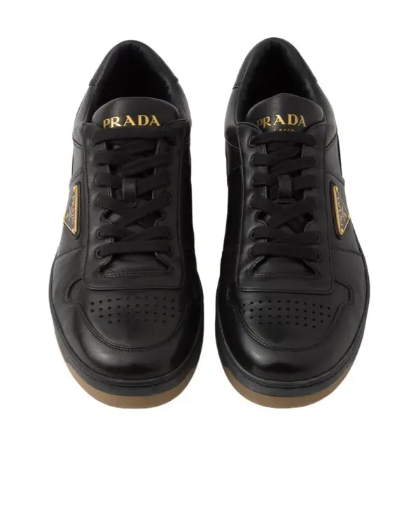 Prada Triangle-logo Low-top Sneakers - Black