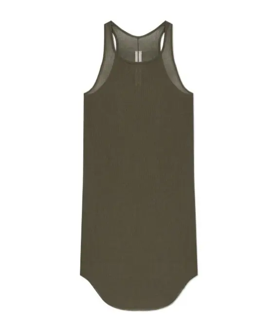Rick Owens Ribbed Jersey Tank - Green
