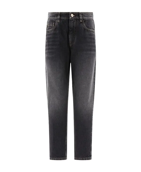 Brunello Cucinelli Tapered Leg Jeans - Black