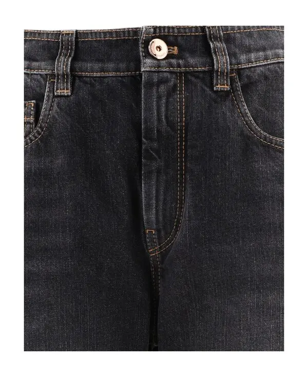 Brunello Cucinelli Tapered Leg Jeans - Black