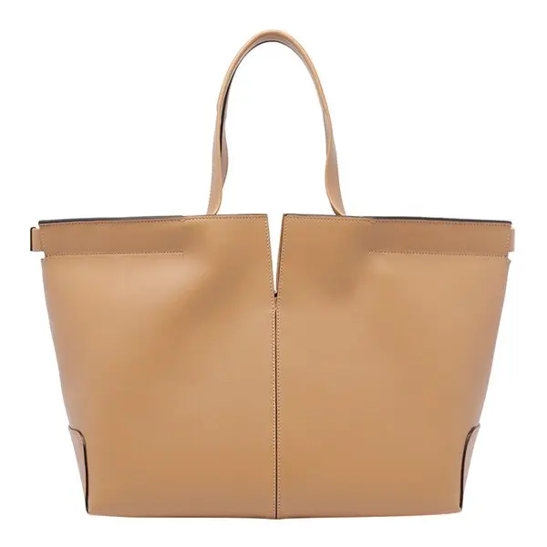 TOD'S Logo Debossed Medium Tote Bag - Nude