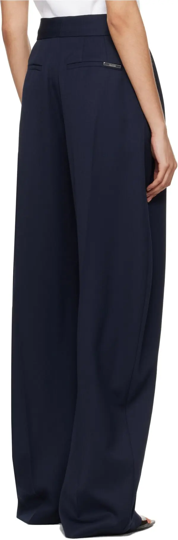 Attico The Logo Plaque Wide-leg Trousers