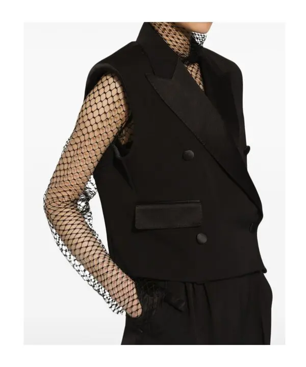 Dolce & Gabbana Double-breasted Gabardine Tuxedo Vest