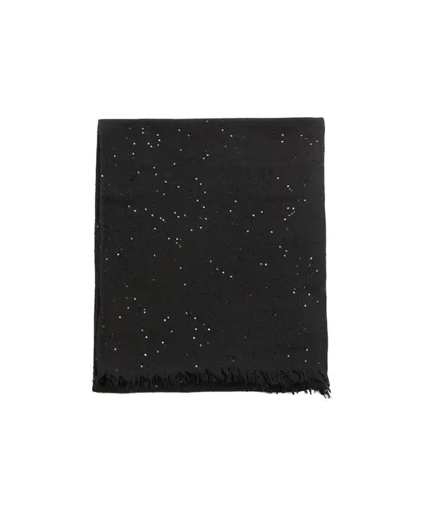 Brunello Cucinelli Sequin-embellished Frayed Scarf - Black