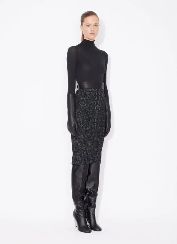 Alaïa Embossed Jacquard Pencil Skirt