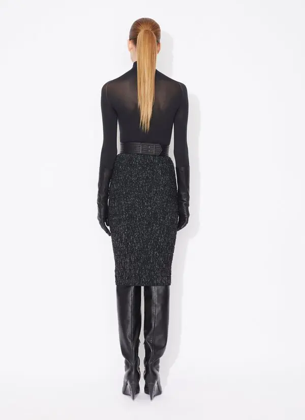 Alaïa Embossed Jacquard Pencil Skirt