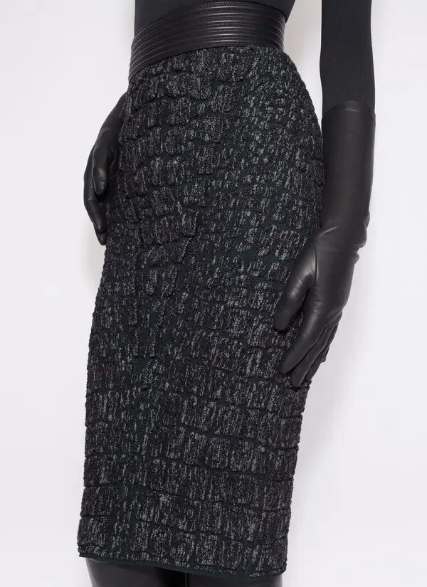 Alaïa Embossed Jacquard Pencil Skirt