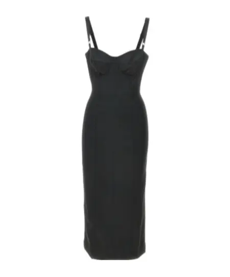 Dolce & Gabbana Sweetheart Neck Spaghetti Strap Midi Dress