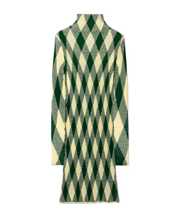 Burberry Argyle Roll-neck Ribbed-knit Dress